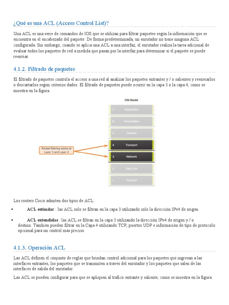 Qué es una ACL y cómo funciona | PDF | Enrutador (Computación) | Dirección IP