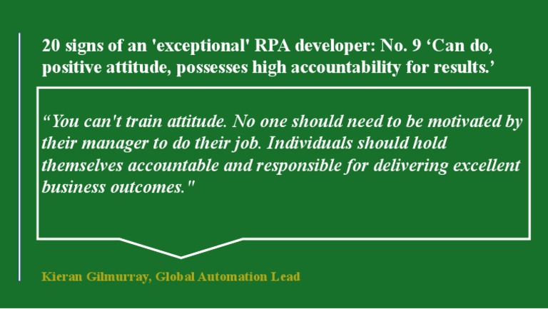 20 Signs of An Exceptional RPA Developer | PDF