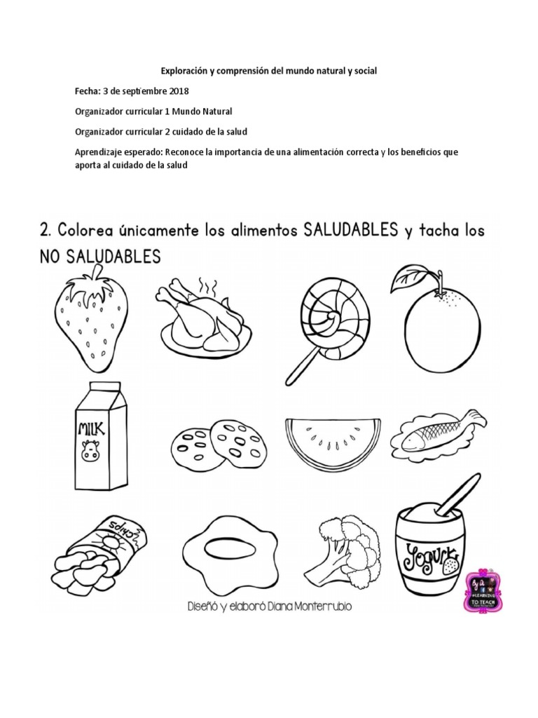 Comida Saludable Actividad | PDF