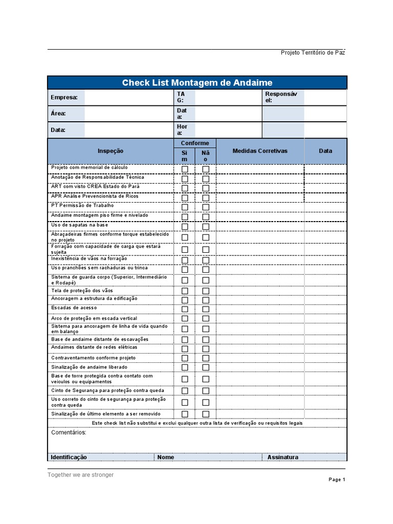 03check List Montagem de Andaime | PDF