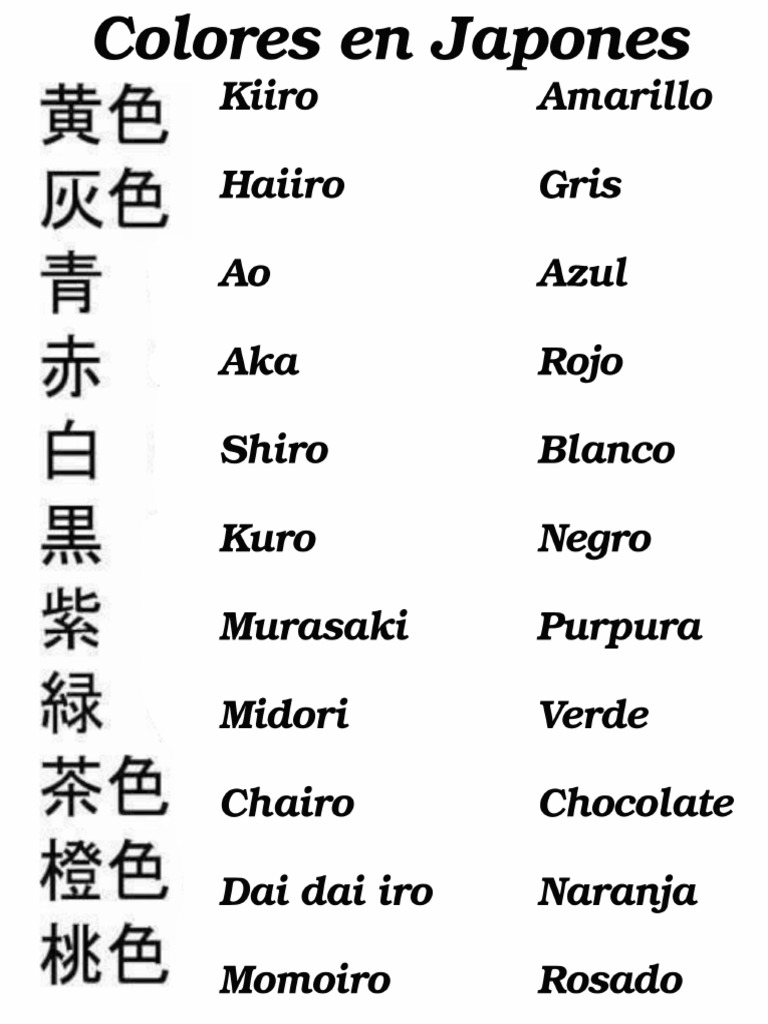 Colores en Japones | PDF