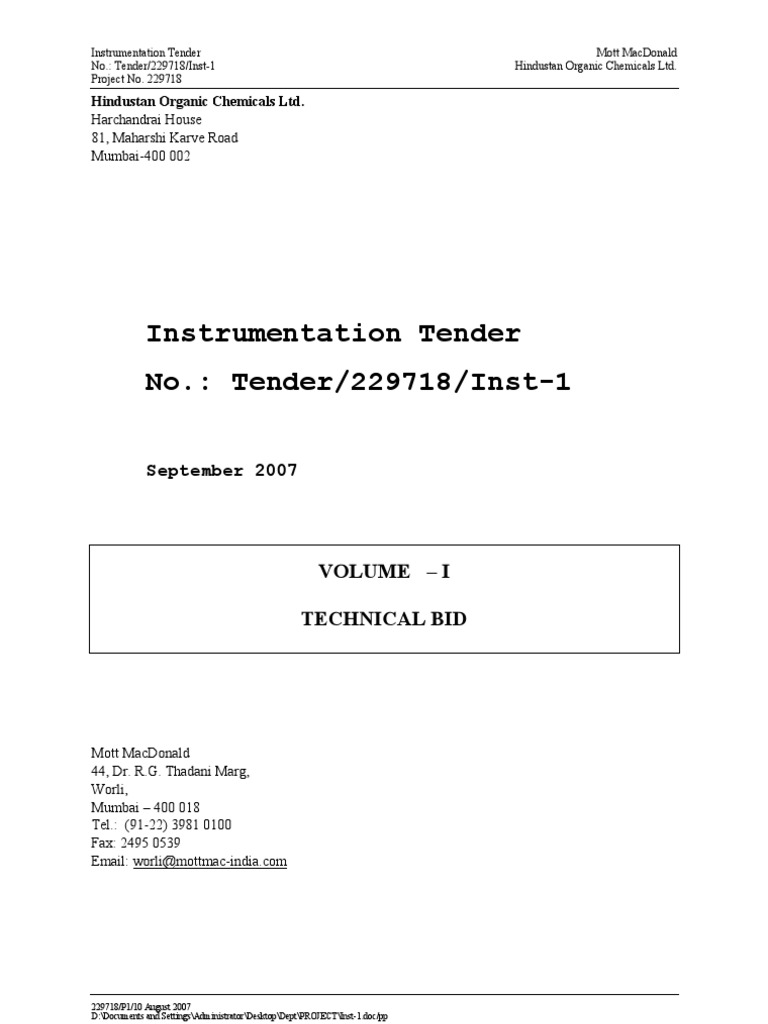 Technical Bid | PDF | Specification (Technical Standard) | Metal Fabrication