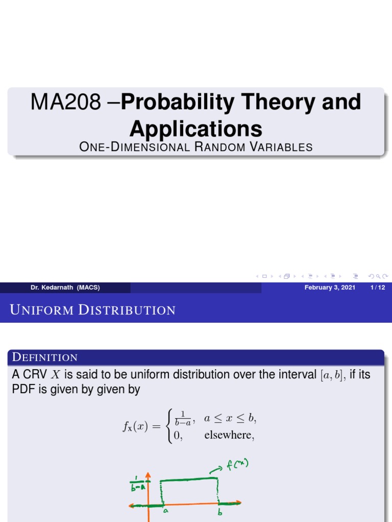 Probability Theory 8 | PDF | Probability Distribution | Random Variable