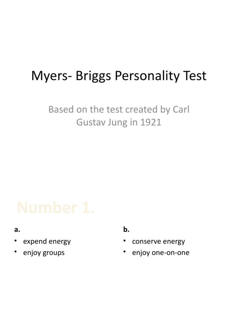 Myers - Briggs Personality Test | PDF