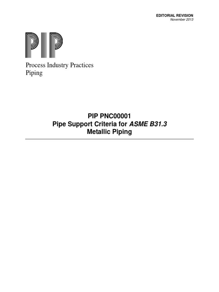 PNC00001 - Pipe Support Criteria For B31.3 Metallic Piping | PDF | Pipe ...