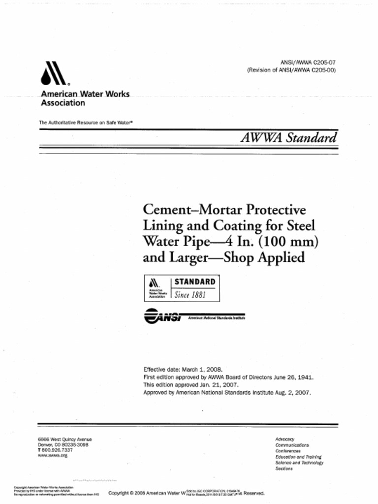Awwa C205 (2007) | PDF