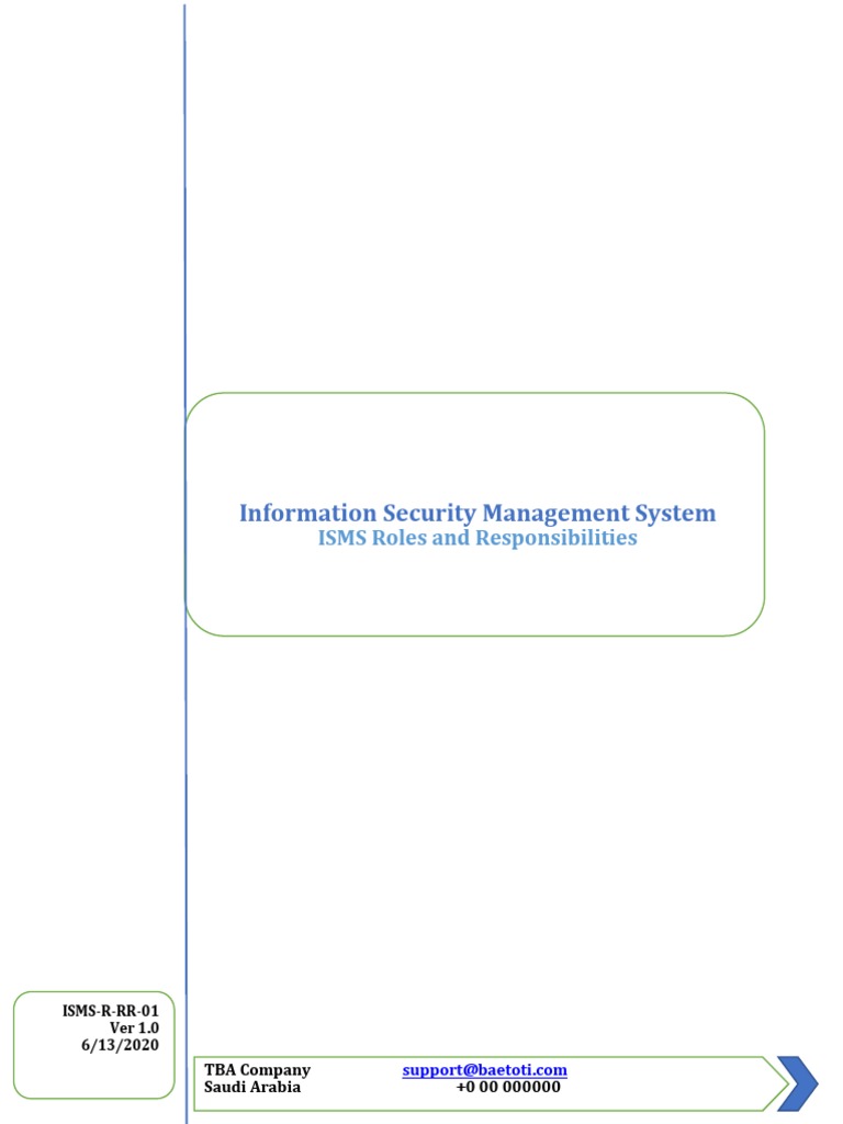 ISMS-R-RR-01 ISMS Roles - Responsibilities | PDF