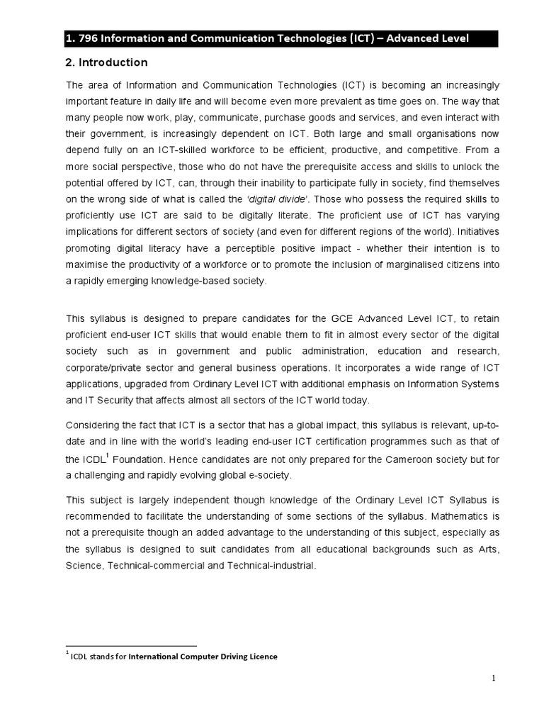 796 Advanced Level Gce Ict Syllabus | PDF | Computer Virus | Computer ...