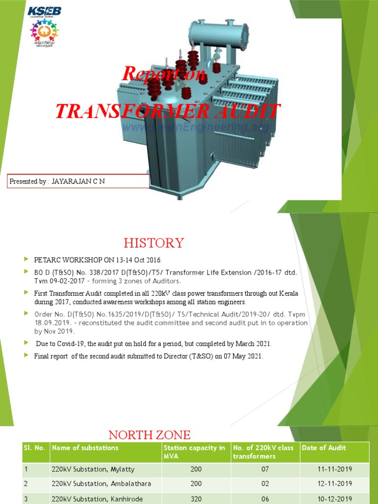 Report On Transformer Audit: Presented By: JAYARAJAN C N | PDF ...