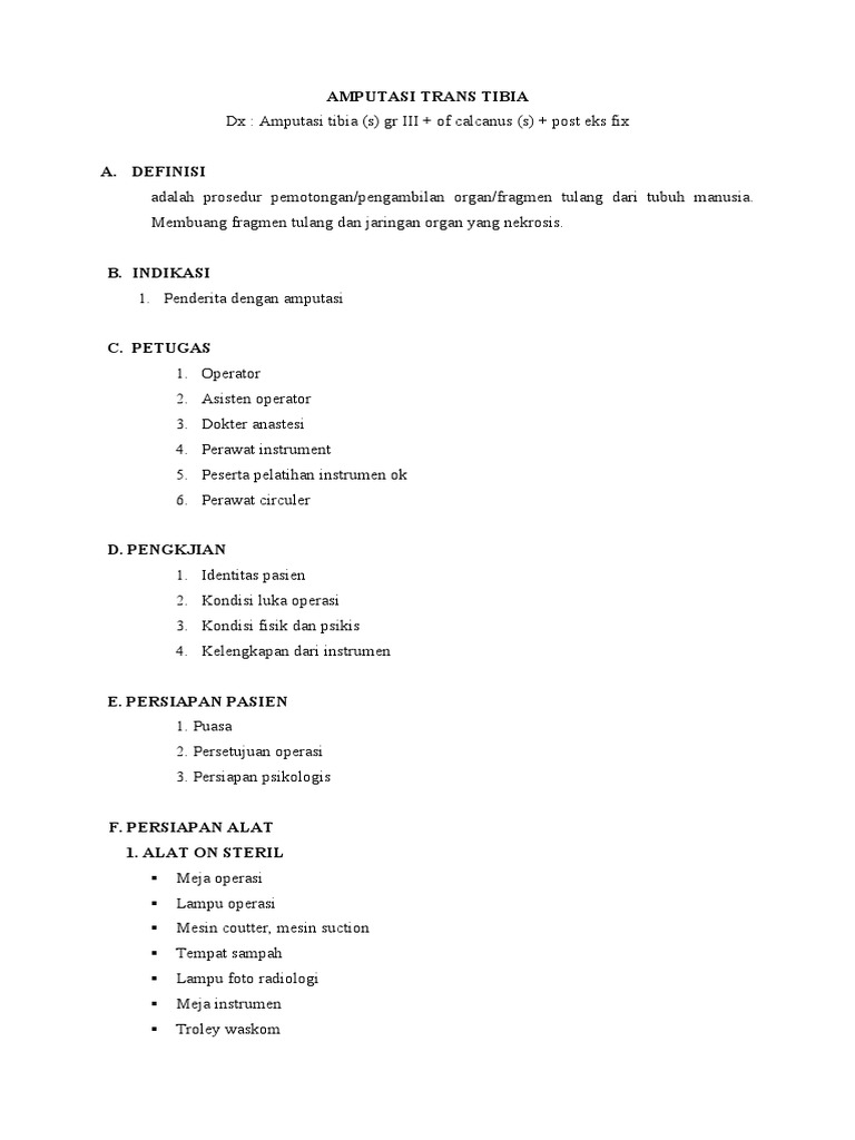 Amputasi Trans Tibia | PDF | Kesehatan Holistik | Sains & Matematika