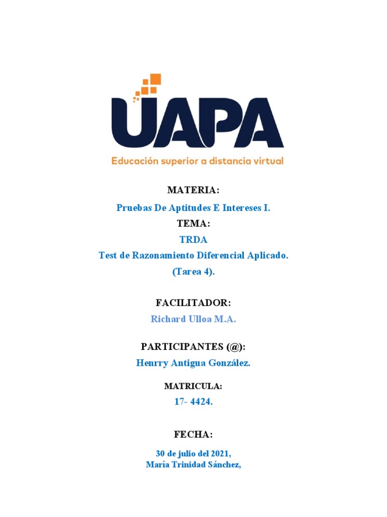 Resultados y análisis del Test de Razonamiento Diferencial Aplicado ...