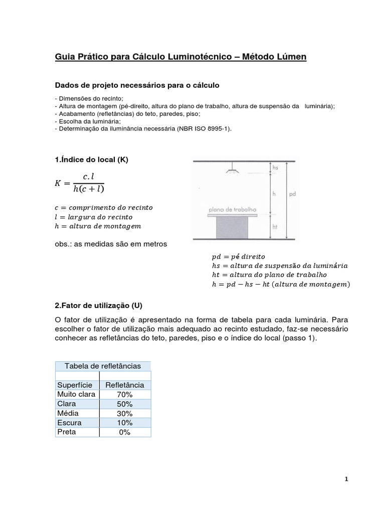 Guia passo-a-passo para cálculo da iluminação em ambientes internos ...
