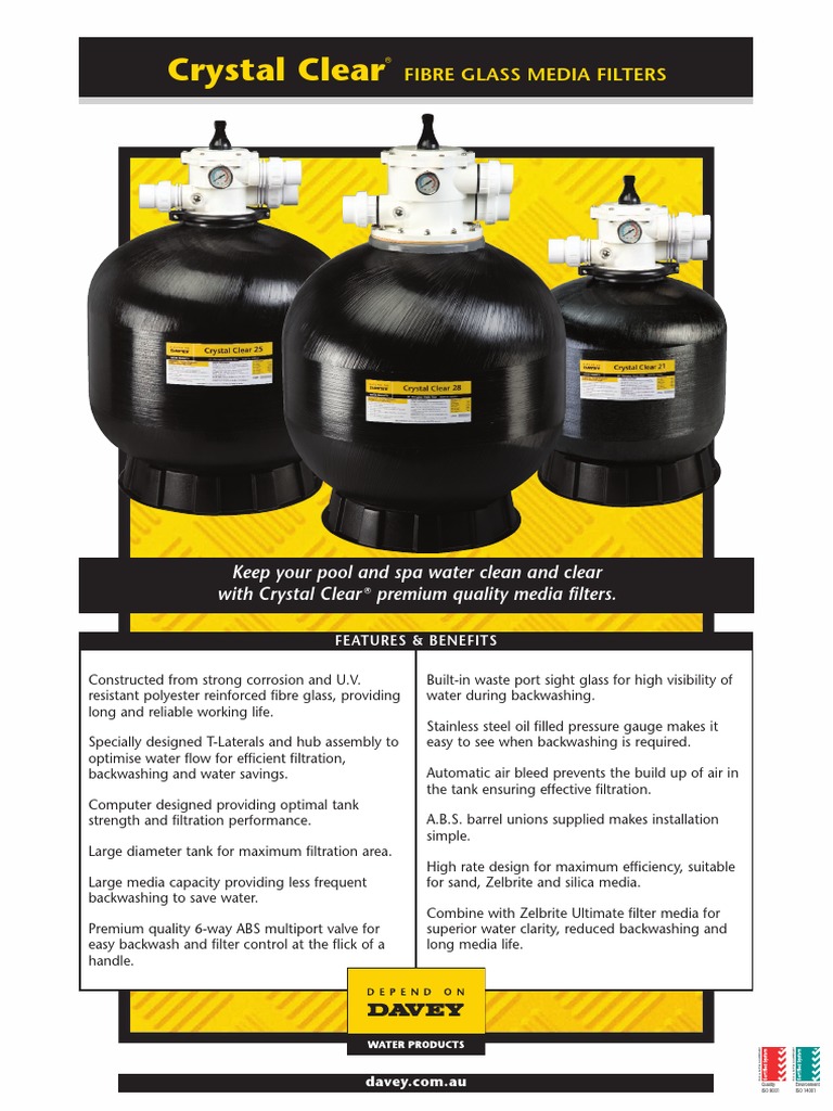 Crystal Clear Filter | PDF | Filtration | Fiberglass