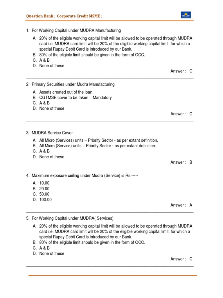 Corporate Credit Question Bank 2019 Ver2 | PDF | Balance Sheet | Equity ...