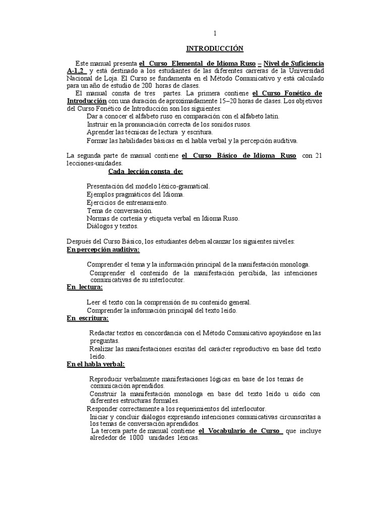 Texto Ruso 1 Curso Fonetico | PDF | Voz humana | Colación