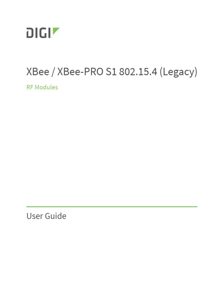 Xbee / Xbee-Pro S1 802.15.4 (Legacy) : User Guide | PDF | Analog To Digital Converter | Antenna ...
