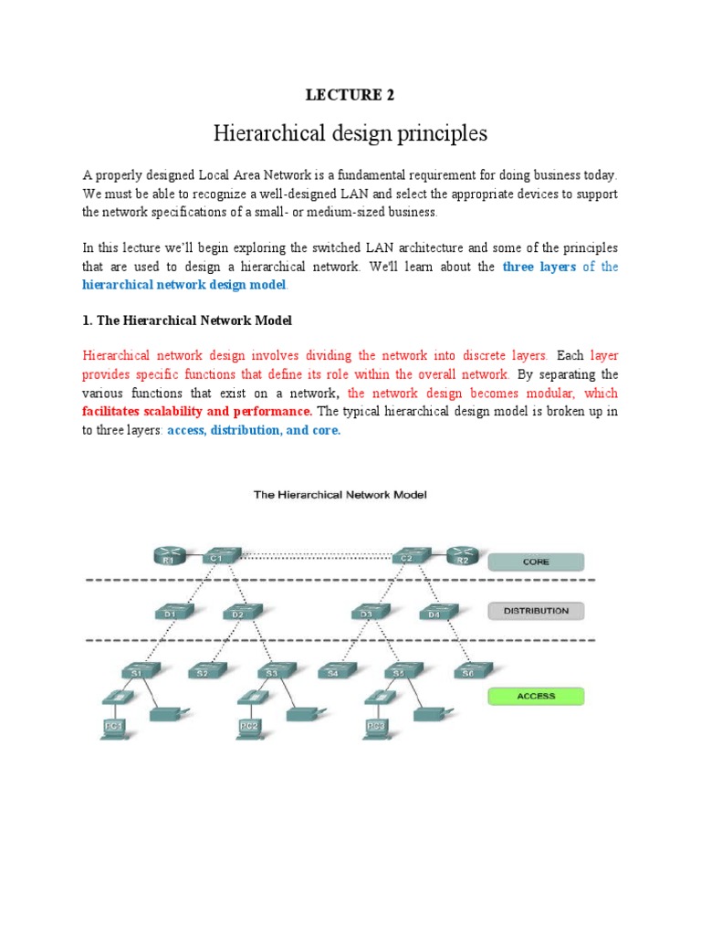 Hierarchical Network Design Principles | PDF | Network Switch ...