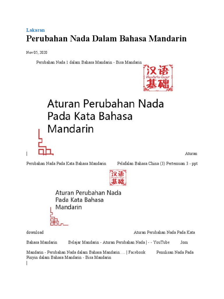 Materi Mandarin | PDF | Seni & Disiplin Bahasa