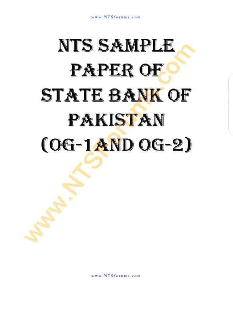 NTS Sample Paper OG1 and OG2 | Download Free PDF | Money | Economies