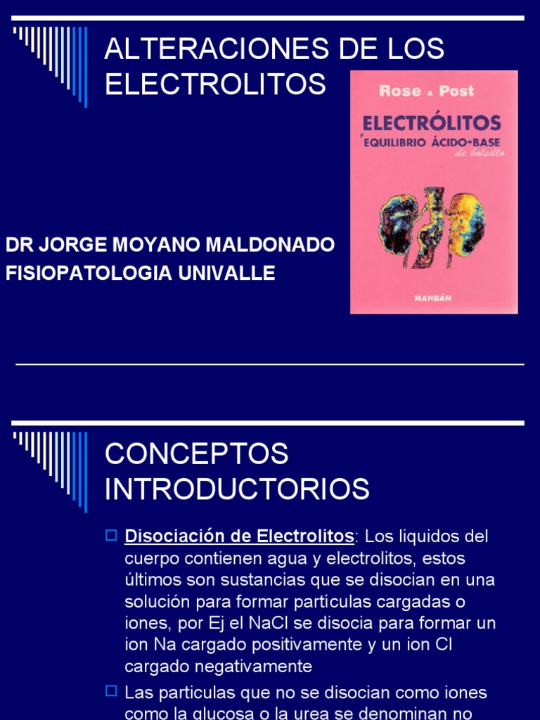 Alteraciones de Los Electrolitos | PDF | Sodio | Electrólito