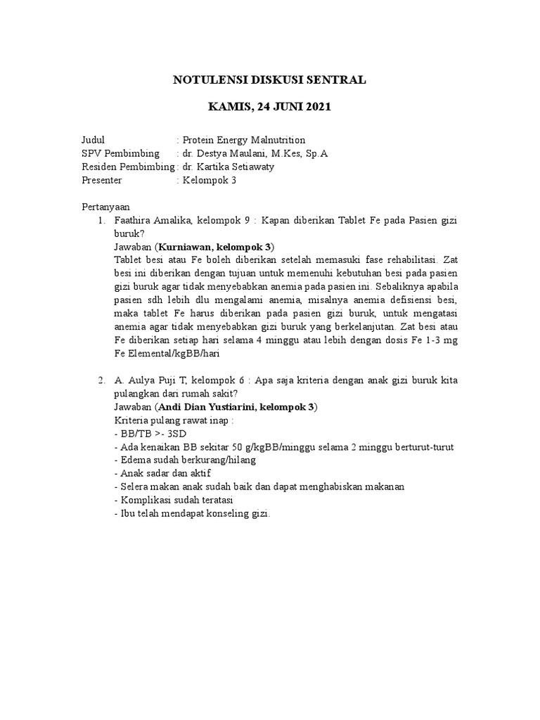 Notulensi DS - PEM - Kelompok 3 | PDF