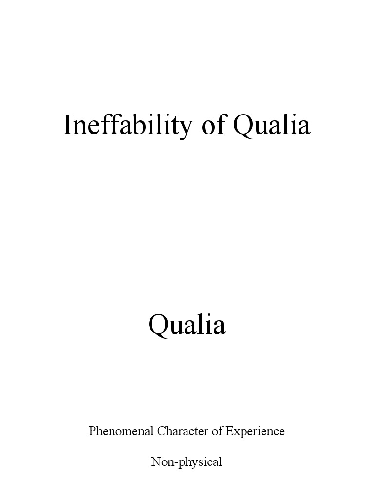 Ineffability of Qualia | PDF