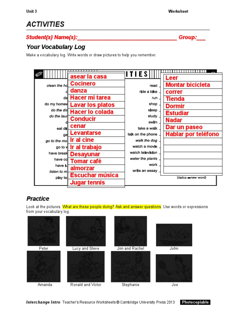 Activities: Your Vocabulary Log | PDF