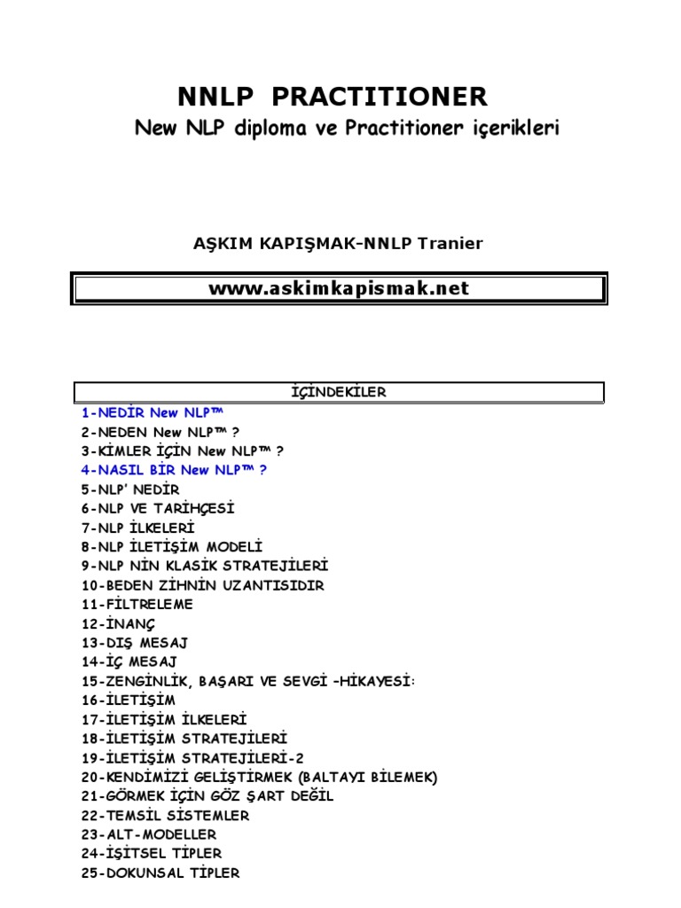 NLP Dkmanlari | PDF