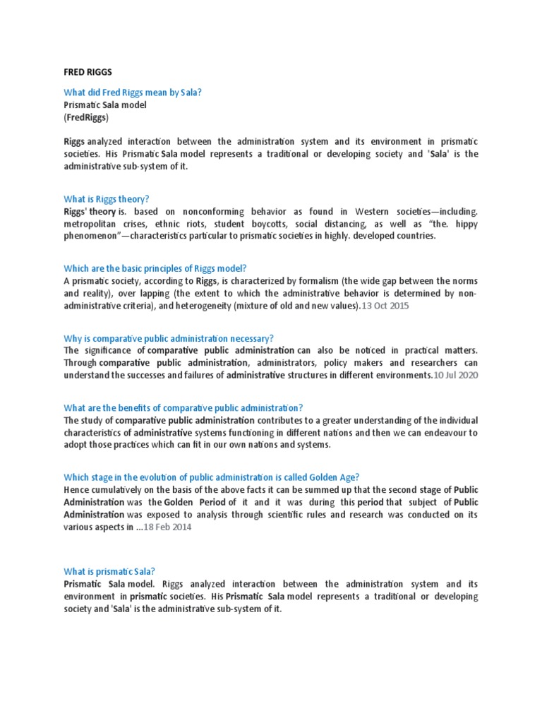 Fred Riggs Readings | PDF | Society | System