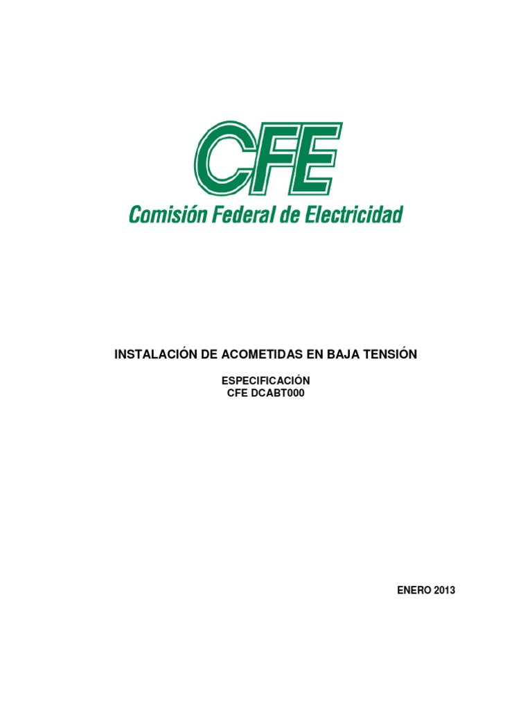Instalacion de Acometidas (Cfe) | PDF | Aislador (Electricidad) | Cobre