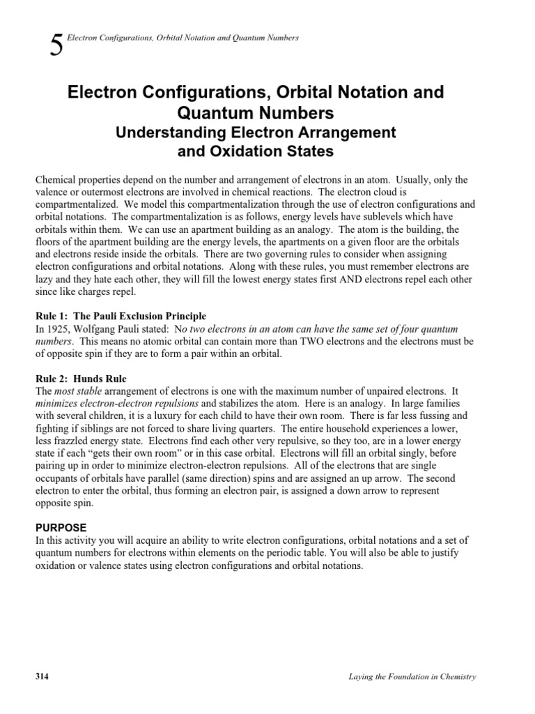 Electron Configurations Orbital Notation And Quantum Numb Pdf Electron Configuration