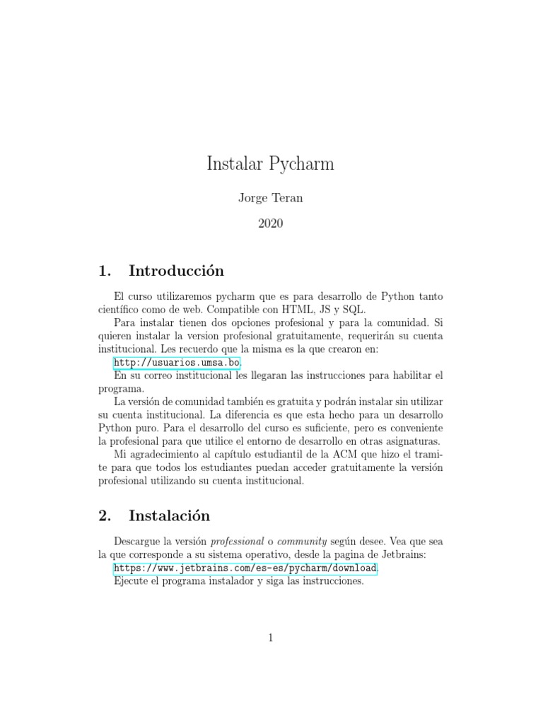Instalar Pycharm | PDF