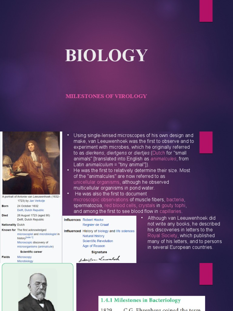 Milestones in Microbiology History | PDF | Plasmid | Biology