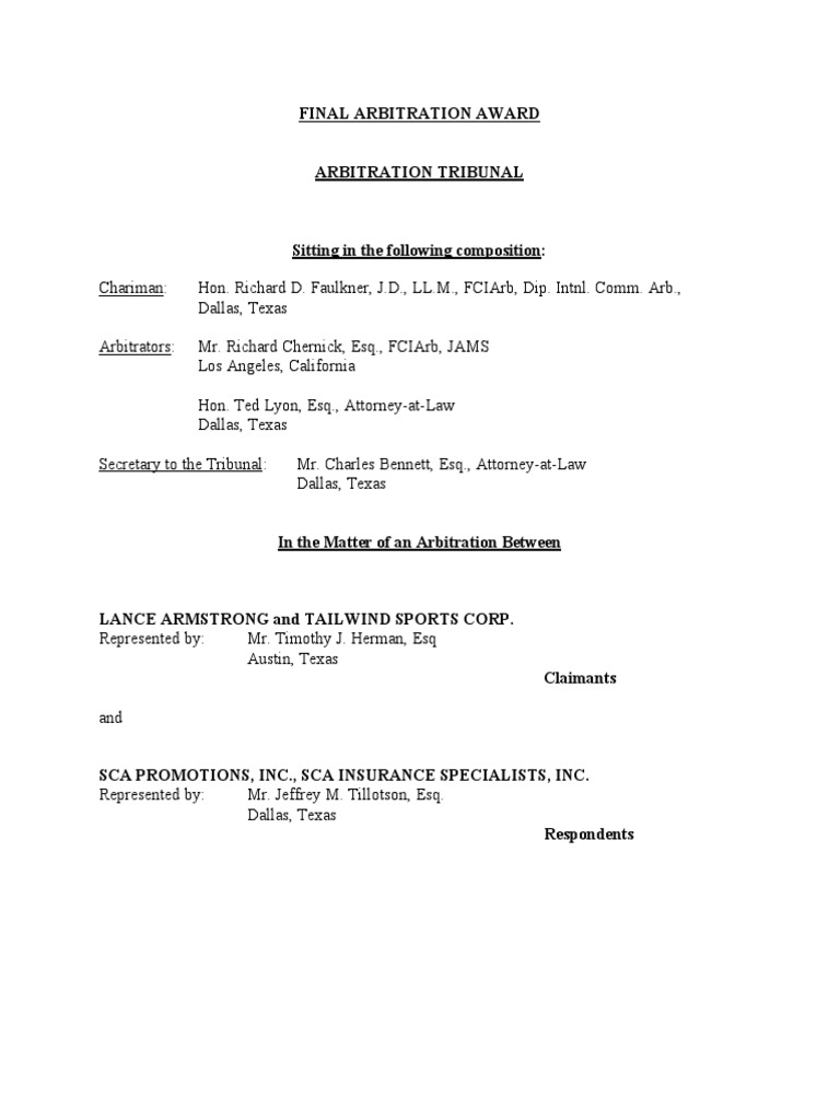 Sample Award | PDF | Arbitration | Jurisdiction