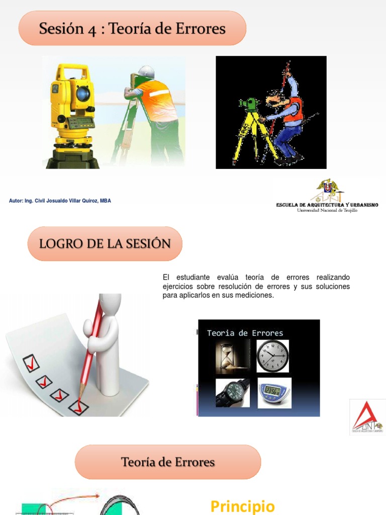 Sesión 4 Teoría de Errores | PDF | Medición | Exactitud y precisión