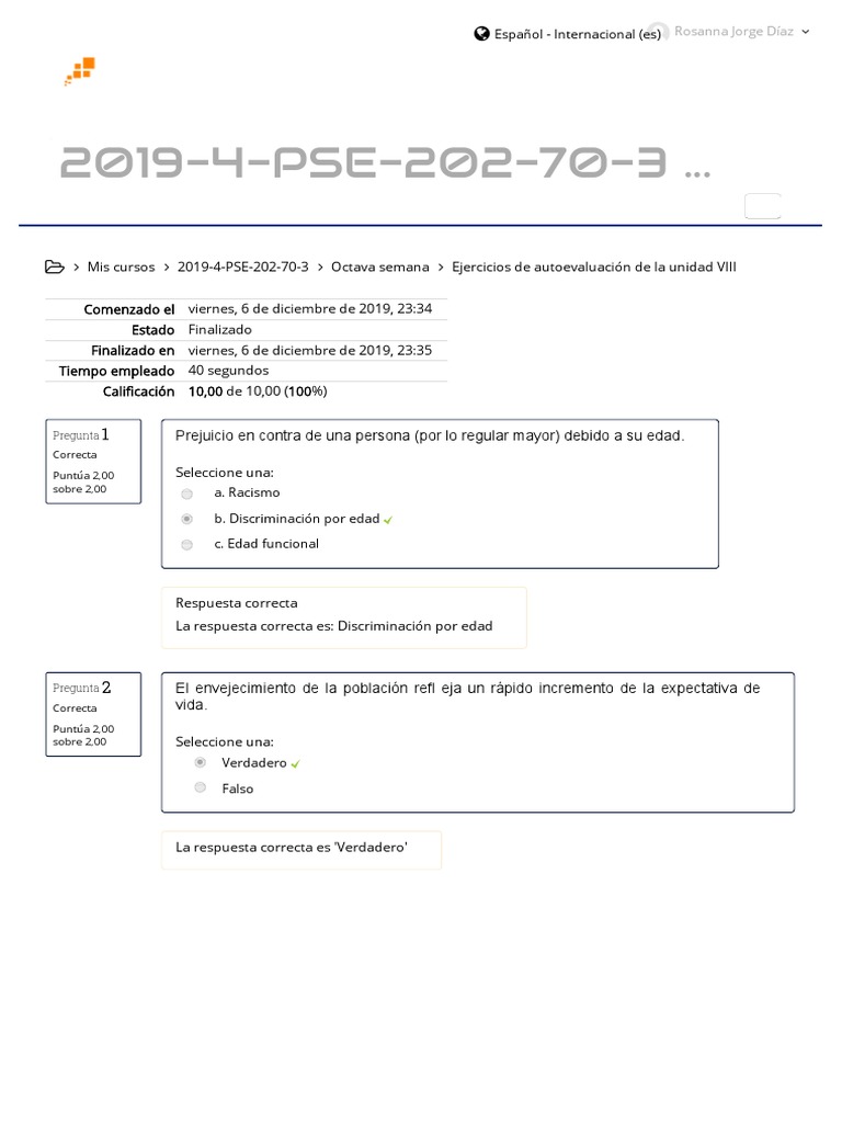 Ejercicios de Autoevaluación de La Unidad VIII | PDF | Cognición | Desarrollo humano