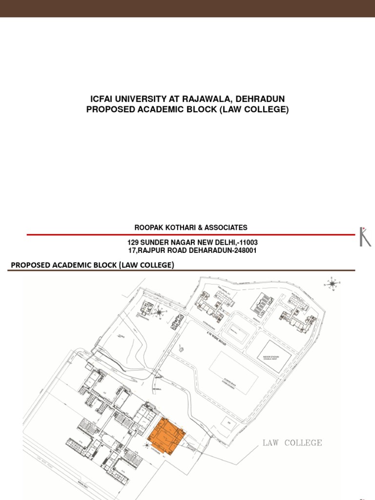 Architectural Plans for a Proposed Academic Block for the Law College ...