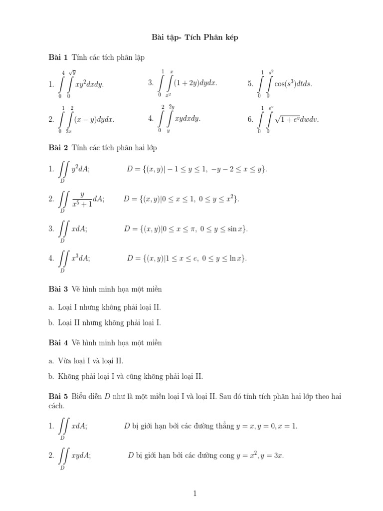 BT - Tích Phân Kép | PDF