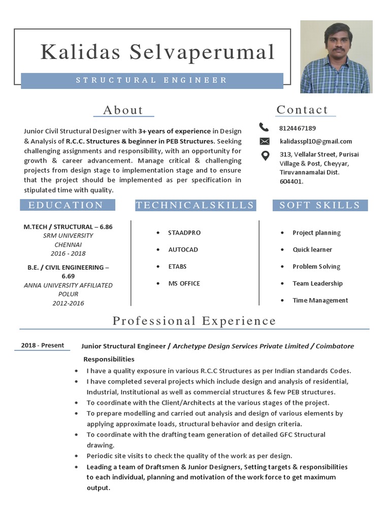 Kalidas Selvaperumal: About Me Contact | PDF | Engineering | Science And Technology