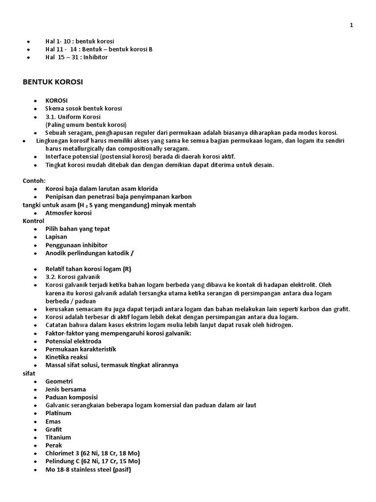Bntuk Korosi | PDF