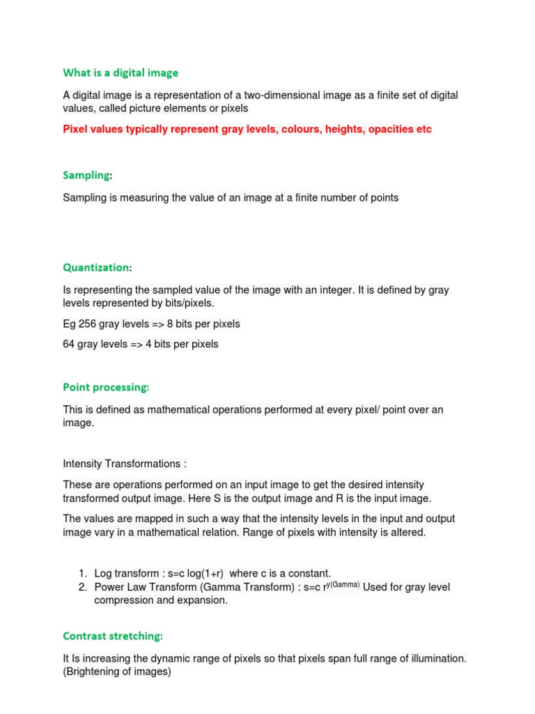 What Is A Digital Image: Pixel Values Typically Represent Gray Levels ...