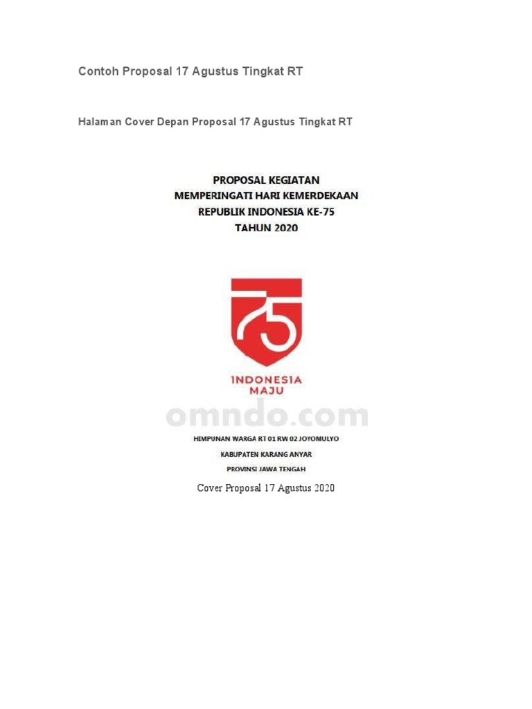 Contoh Proposal 17 Agustus Tingkat RT | PDF