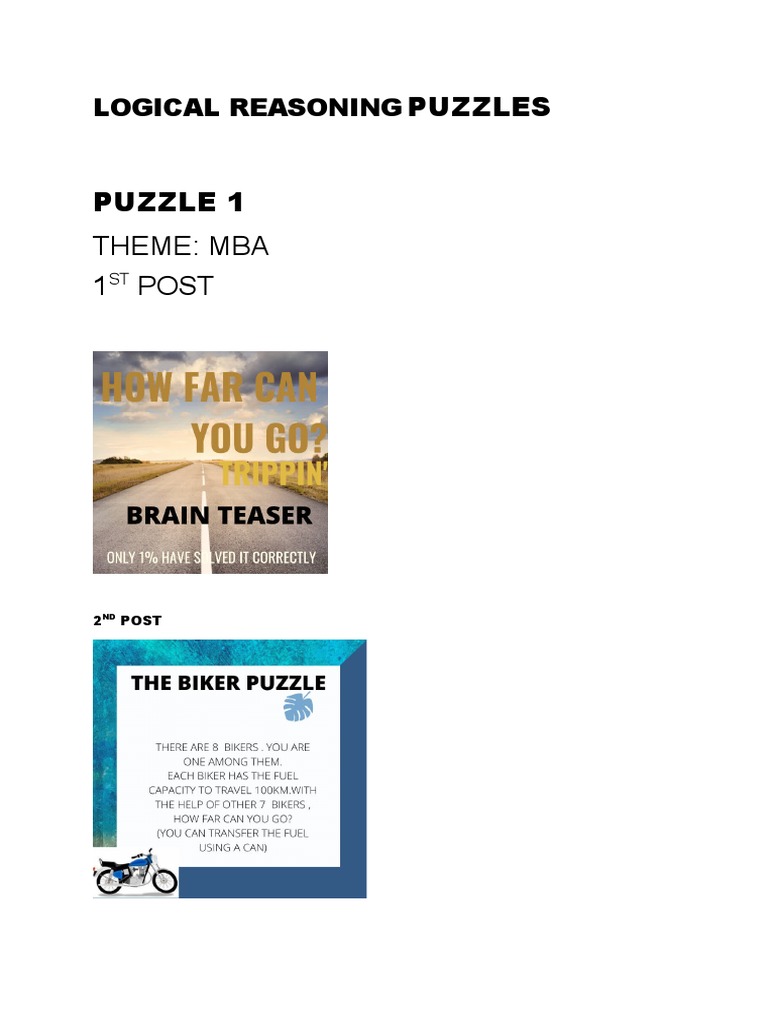 MBA Prep: Logical Puzzles | PDF | Self-Improvement