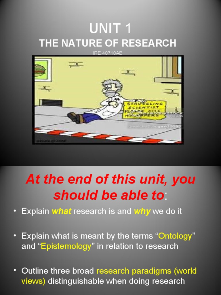 Unit 1: The Nature of Research | PDF | Positivism | Quantitative Research