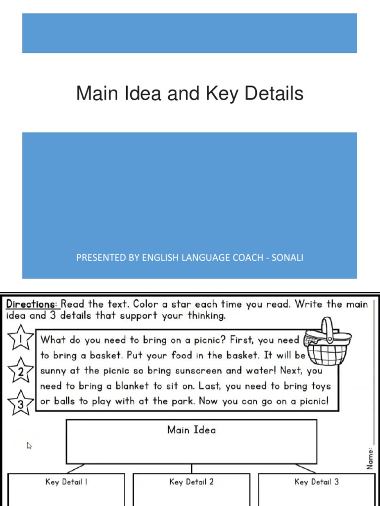 Main Idea & Key Details Guide | PDF