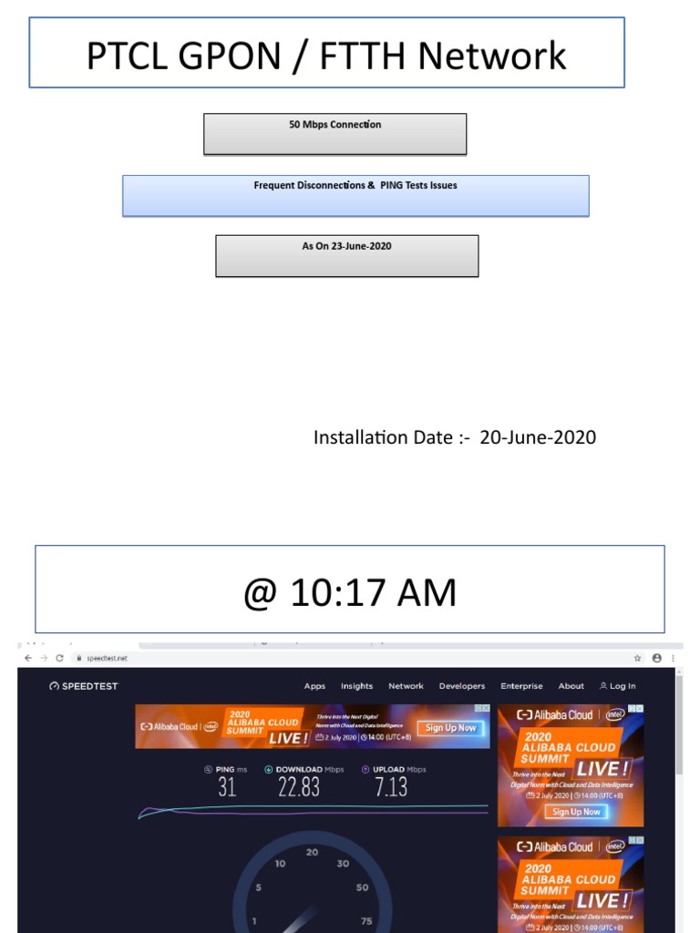 PTCL Gpon / FTTH Network: Installation Date:-20-June-2020 | PDF