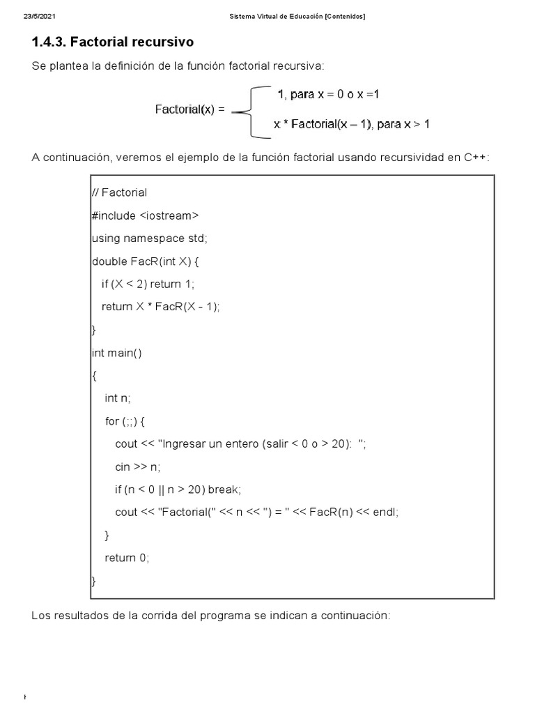 Factorial Recursivo | PDF | Python (lenguaje de programación) | C