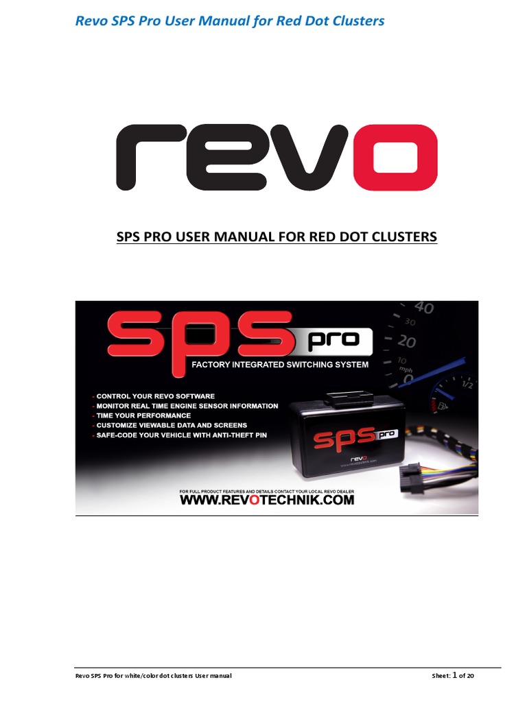 Revo SPS Pro User Manual Overview | PDF | Diesel Engine | Throttle