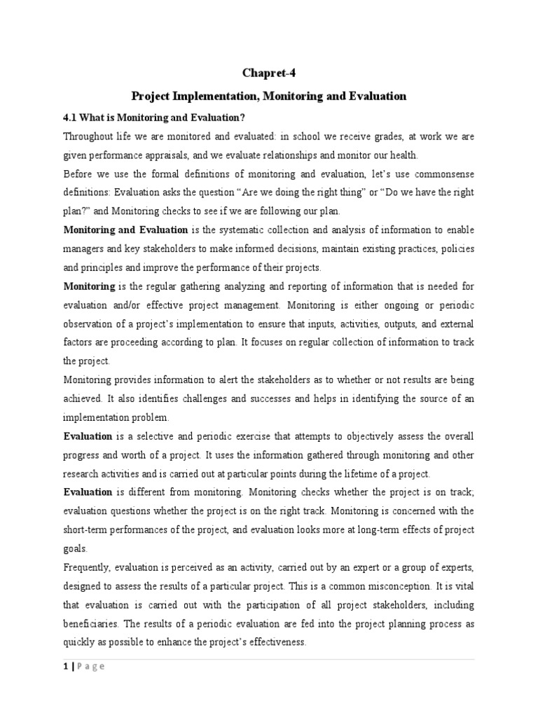 Chapter 4 | PDF | Evaluation | Project Management