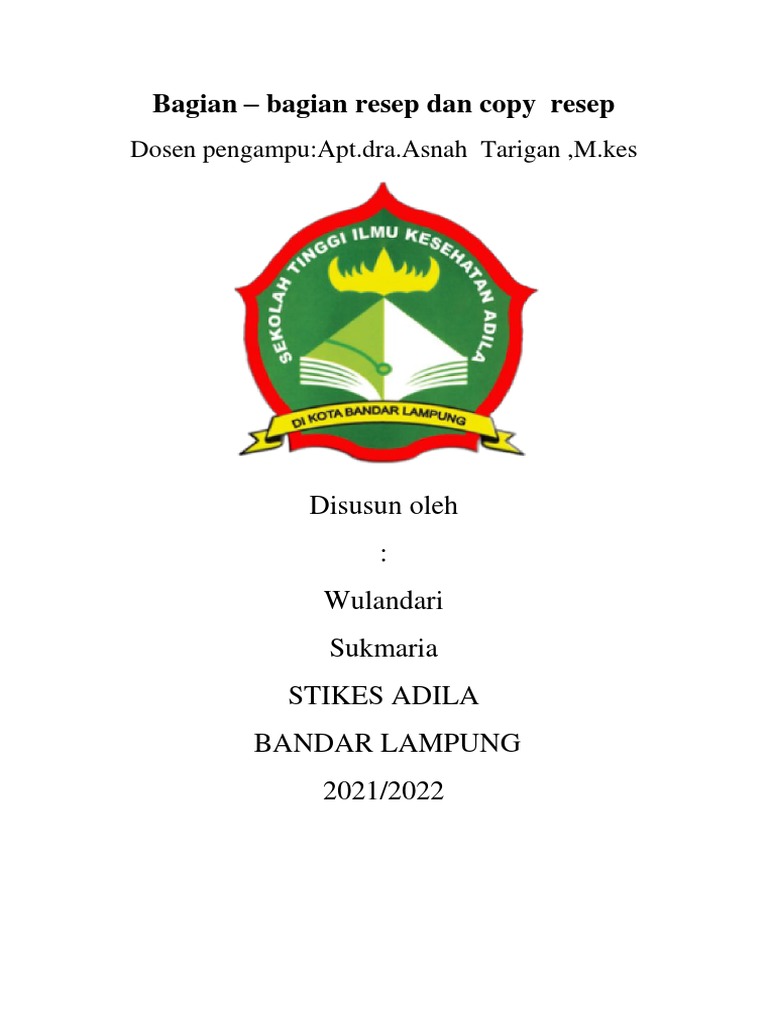 Bagian-Bagian Resep Obat Lengkap | PDF | Kesehatan Holistik